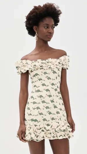 Agua Bendita Jardin Anhelo Off-shoulder Mini Dress