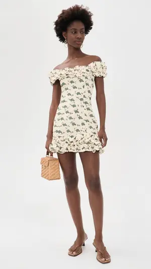 Agua Bendita Jardin Anhelo Off-shoulder Mini Dress