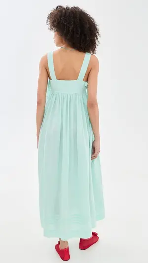 DAMSON MADDER Sleeveless Midi Dress With Embroidered Logo