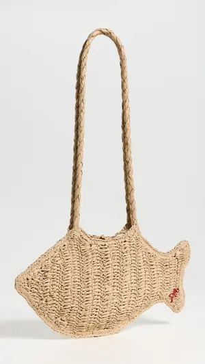 DAMSON MADDER Raffia Fish Bag