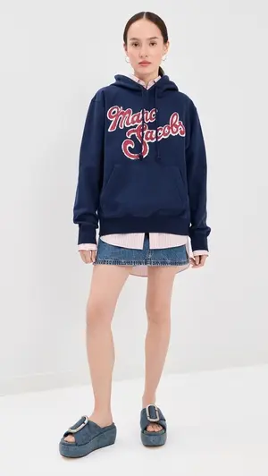 Marc Jacobs Logo Hoodie - Navy Multi