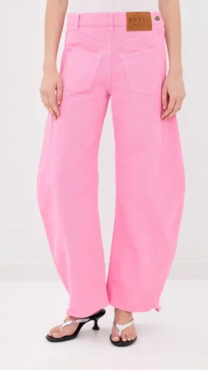A.W.A.K.E. Mode Paneled Denim Jeans - Pink