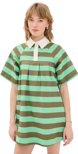 DAMSON MADDER Striped Mini Polo Dress