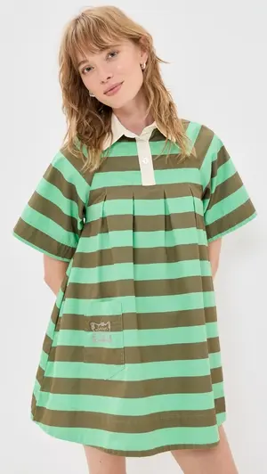 DAMSON MADDER Striped Mini Polo Dress