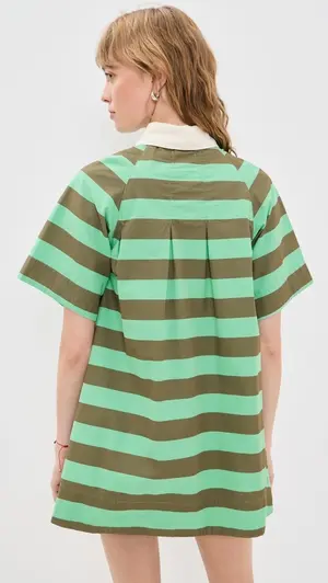 DAMSON MADDER Striped Mini Polo Dress