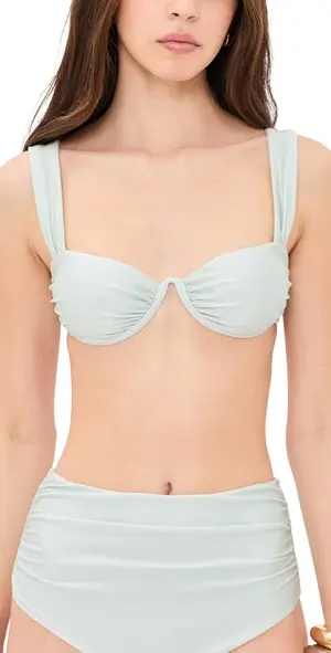 Simkhai Anniston Glitter Bikini Top