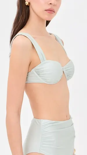 Simkhai Anniston Glitter Bikini Top