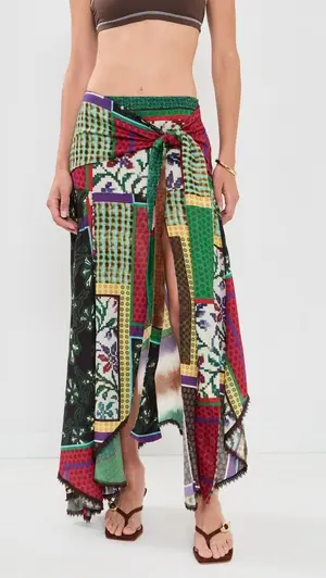 SIEDRES Patchwork Maxi Skirt
