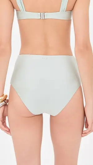 Simkhai Teya High Waisted Ruched Bikini Bottoms - Mint