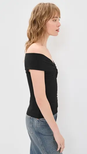 Susana Monaco Off-the-shoulder Twist Top