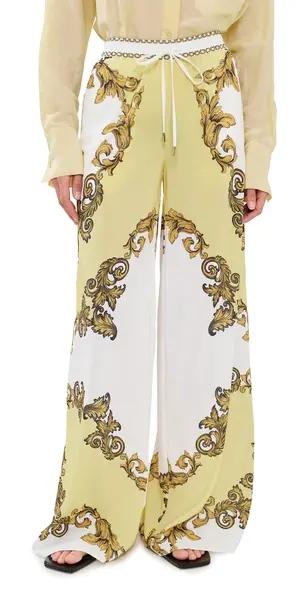 Alice + Olivia Ojai Wide Leg Baroque Print Pants - Golden Coast