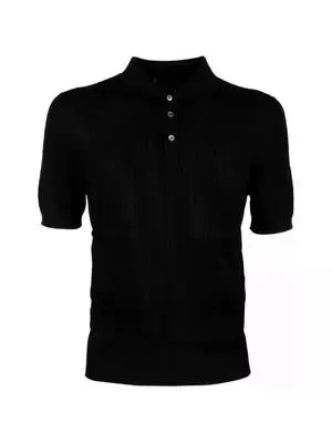 Tagliatore Cable-knit Polo Shirt