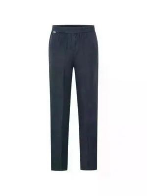04651 / A TRIP IN A BAG Elasticated-waist Tapered Linen Trousers