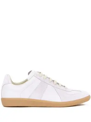 MAISON MARGIELA White Leather And Suede Lace-up Sneakers