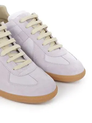 MAISON MARGIELA White Leather And Suede Lace-up Sneakers