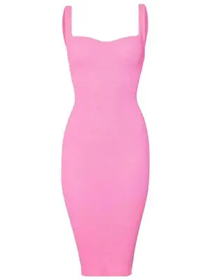 HUNZA G Square Neck Tank Dress - Bubblegum