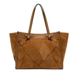 GIANNI CHIARINI Firenze Marcella Suede Shopper Bag - Caramel