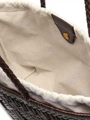 GIANNI CHIARINI Firenze Woven Leather Bucket Bag With Drawstring Closure