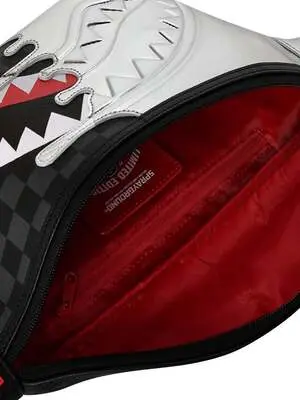 SPRAYGROUND Side Drip Black Check Savvy Crossbody" Waist Bag - Silver