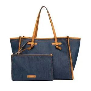 GIANNI CHIARINI Firenze Marcella Denim Tote Bag With Pouch - Blue/mou