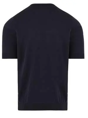 FILIPPO DE LAURENTIIS Short Sleeve Silk Sweater - Oltremare