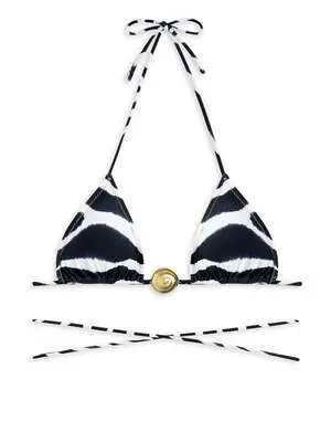 REINA OLGA Miami Triangle Bikini Top - Blue Zebra