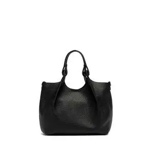 GIANNI CHIARINI Dua Maxi Grained Leather Shoulder Bag With Pouch - Nero