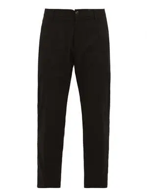 SIVIGLIA Slim Fit Cotton Trousers - Black