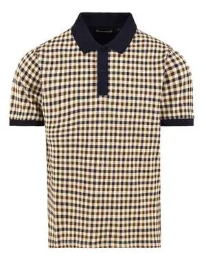 Aquascutum Short Sleeve Checked Polo Shirt