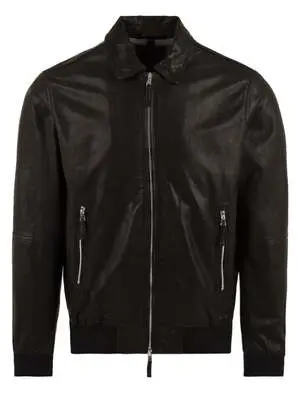 THE JACK LEATHERS Bomber Jacket In Nappa Leather - Black