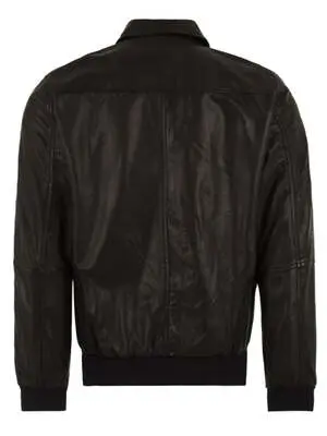 THE JACK LEATHERS Bomber Jacket In Nappa Leather - Black
