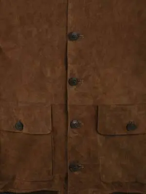 THE JACK LEATHERS Suede Button-front Jacket - Pecan