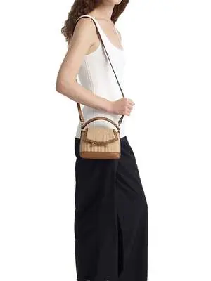 Strathberry Woven Raffia Top Handle Bag