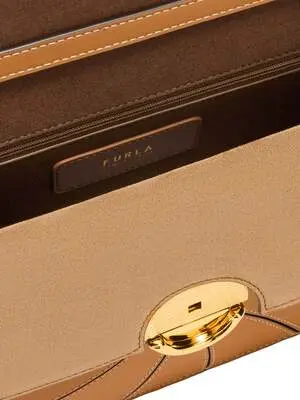 Furla Sfera Small Crossbody Bag In Smooth Calfskin And Suede - Brown