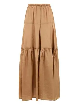 Aspesi Long Tiered Viscose Skirt