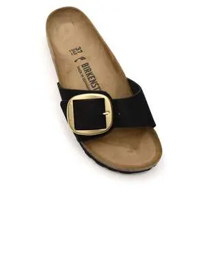 BIRKENSTOCK Madrid Big Buckle Leather Sandals - Black