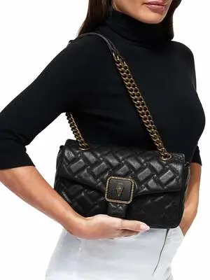 Kurt Geiger Pimlico Purse With Quilted Leather And Eagle Head Clasp - Black