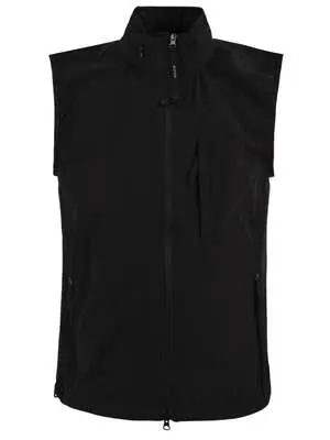 Aspesi Sleeveless Zip-up Gilet In Black Stretch Nylon - Nero