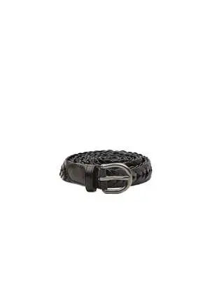 Dragon Diffusion Braided Leather Belt - Black