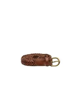 Dragon Diffusion Braided Leather Belt - Brown