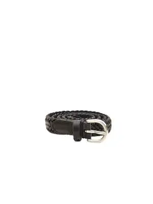 Dragon Diffusion Braided Leather Belt - Black