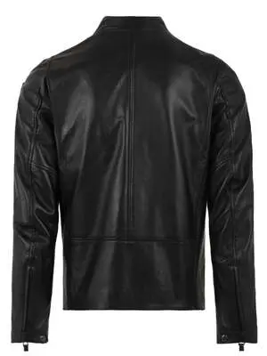 BLAUER. Leather Zip-up Jacket