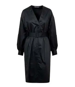 KAOS ICONA Icona Cotton V-neck Long Sleeve Belted Dress