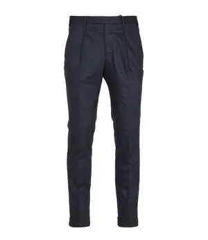 PT TORINO Wool Stretch Slim Fit Trousers With Turn-ups