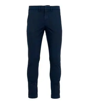 FAY Slim Fit Cotton Blend Trousers - Blue