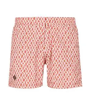 Tagliatore Geometric Print Technical Fabric Swim Shorts - Brown