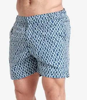 Tagliatore Geometric Print Swim Trunks - Blu Navy