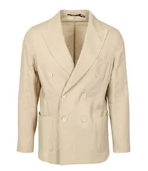 AT.P.CO Linen Blend Double-breasted Blazer