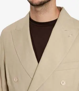 AT.P.CO Linen Blend Double-breasted Blazer