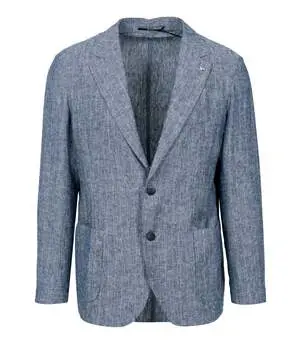 AT.P.CO Single-breasted Pinstripe Linen Blend Blazer